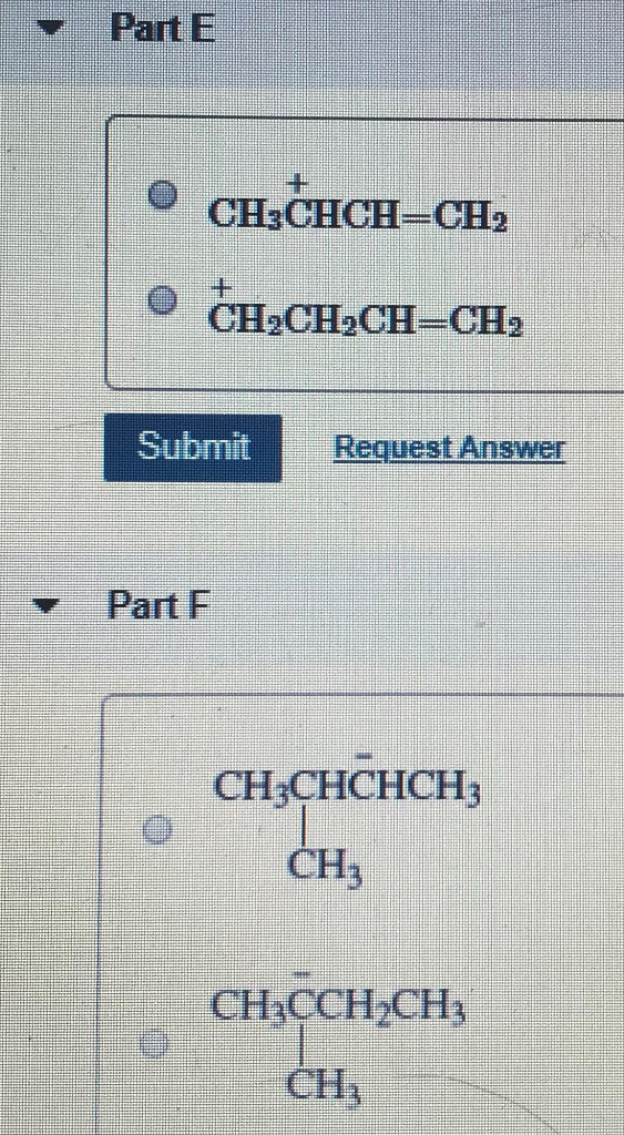 Solved Part 6 CH3CHCHCH3 CH, CH3CCH2CH3 CH3 Submit Request | Chegg.com
