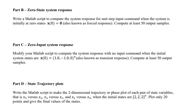 Solved Part A - State equations and transfer function | Chegg.com