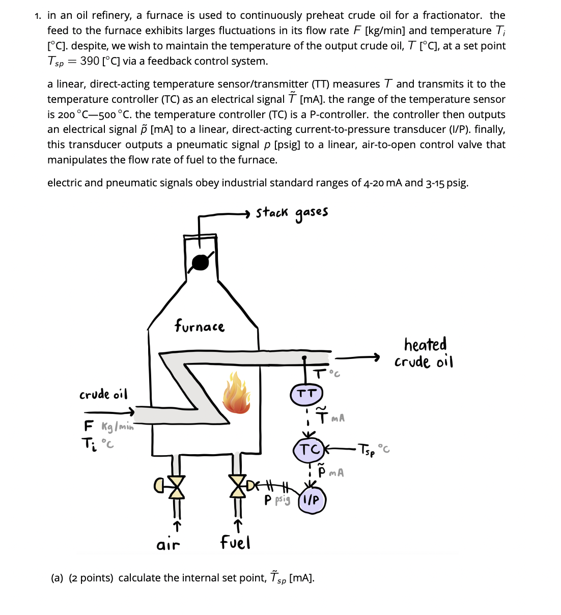 Solved 1. in an oil refinery, a furnace is used to | Chegg.com