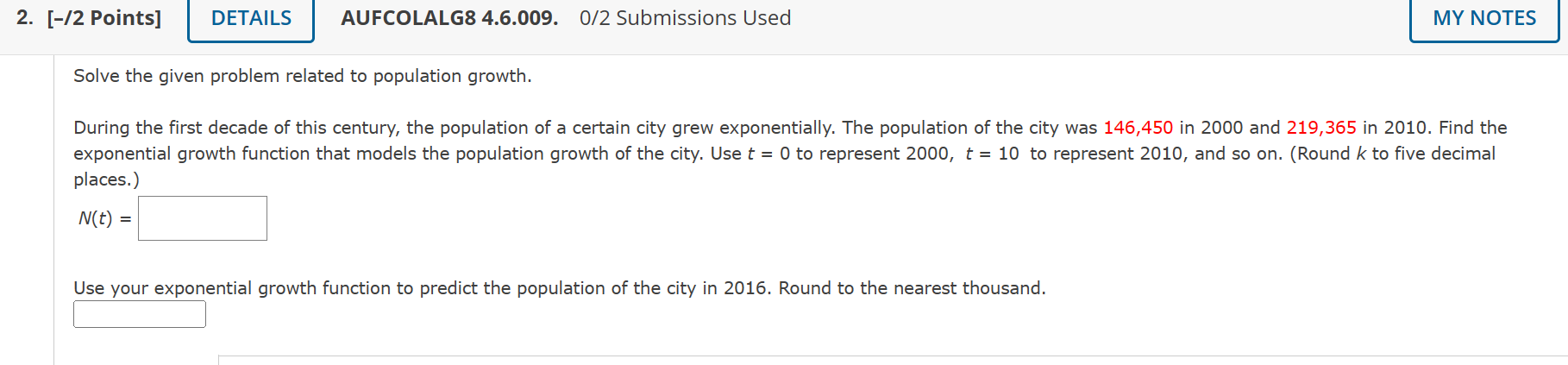 Solved Solve the given problem related to population growth. | Chegg.com