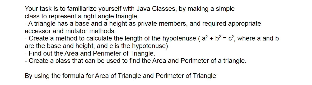 Solved Your task is to familiarize yourself with Java | Chegg.com