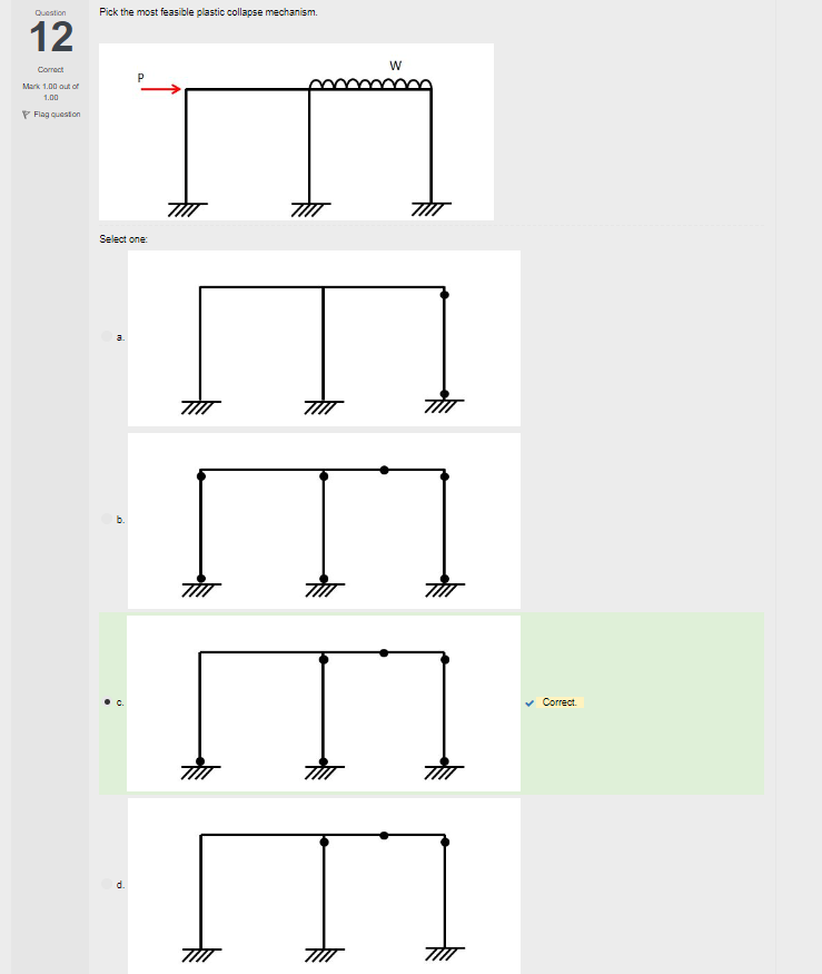 Solved Pick the most feasible plastic collapse mechanism. | Chegg.com