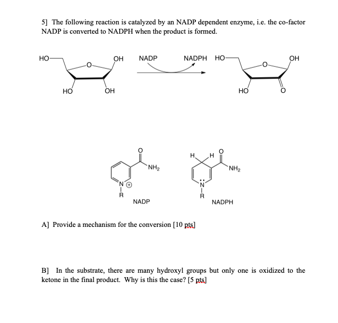 5] The following reaction is catalyzed by an NADP | Chegg.com