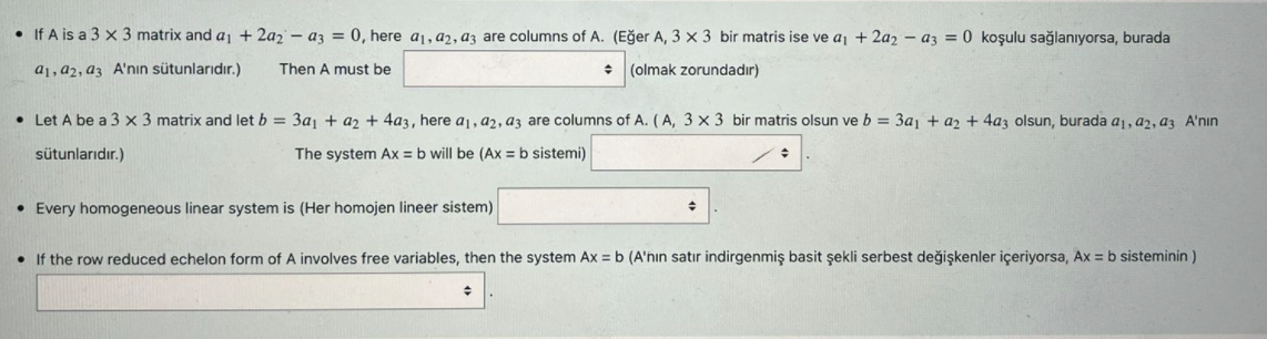 Solved - If A is a 3×3 matrix and a1+2a2−a3=0, here a1,a2,a3 | Chegg.com
