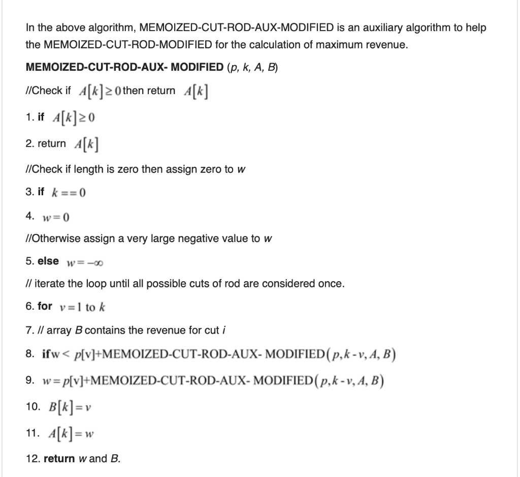 Solved In the rod cutting algorithm the array B stores the | Chegg.com