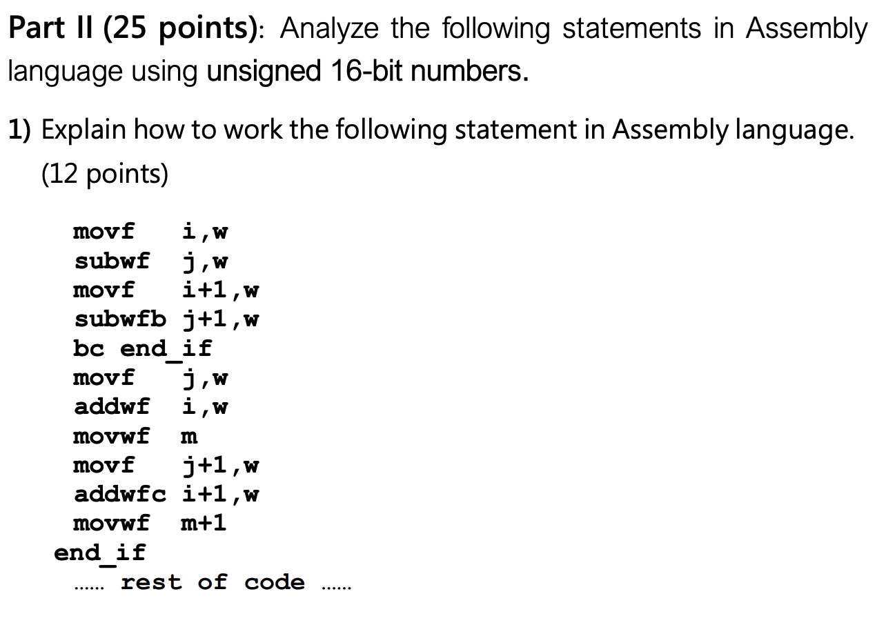 Solved Part II (25 points): Analyze the following statements | Chegg.com