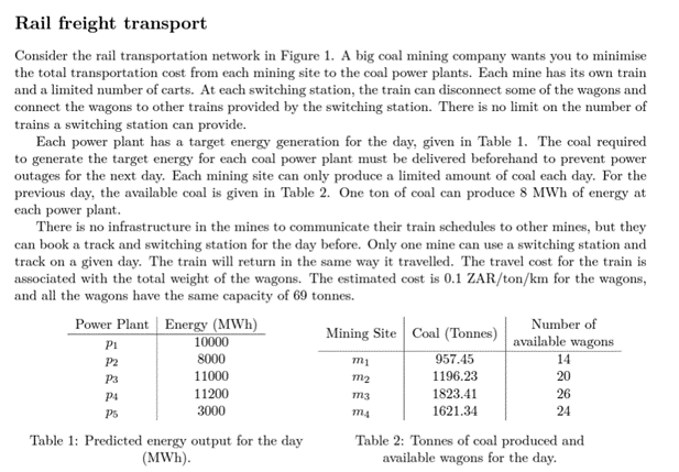 Solved Rail freight transport Consider the rail | Chegg.com