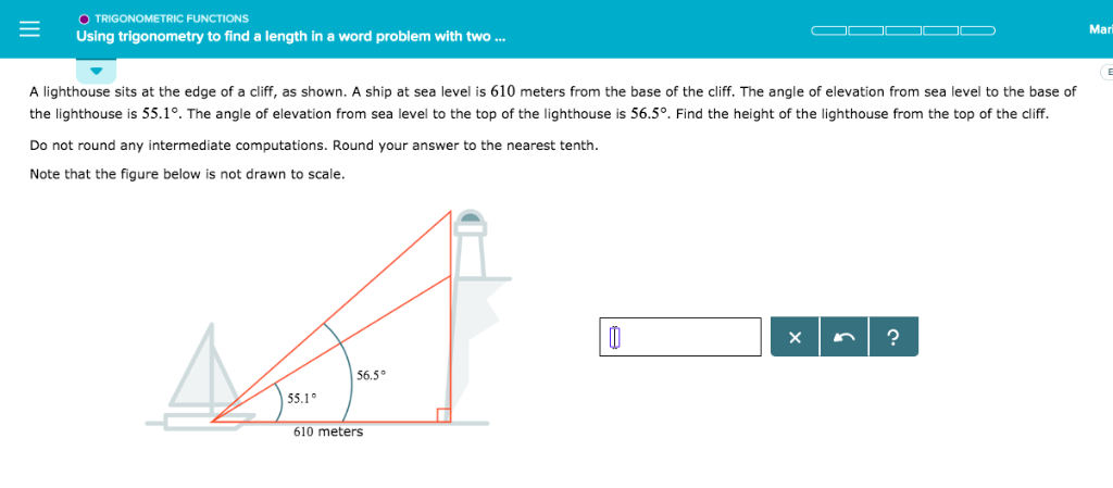 Solved 0 TRIGONOMETRIC FUNCTIONS 一 Mar Using trigonometry to | Chegg.com