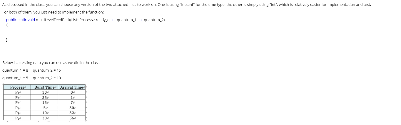 IN JAVA As discussed in the class, you can choose any | Chegg.com