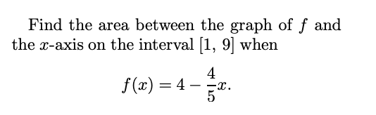 Solved Find the area between the graph of f ﻿andthe x-axis | Chegg.com