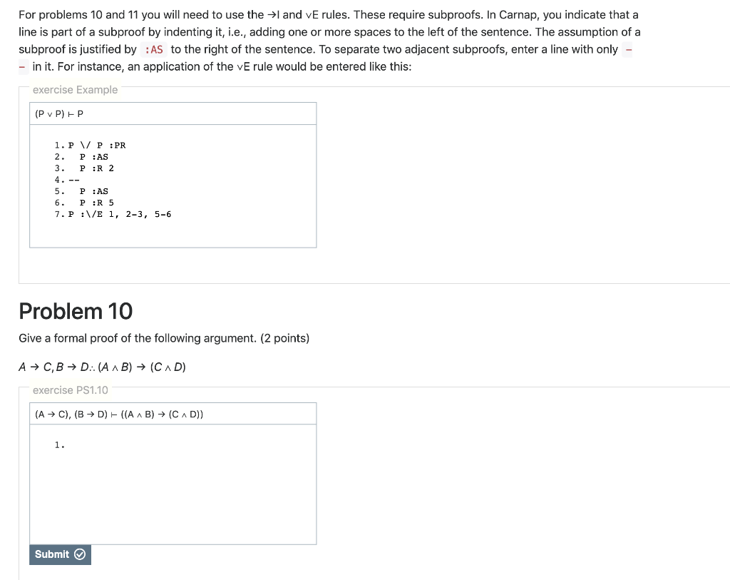 Solved For problems 10 and 11 you will need to use the → and | Chegg.com