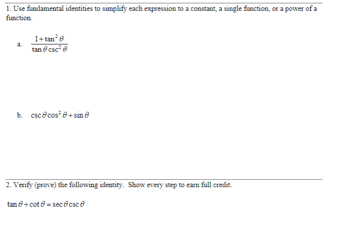 Solved Use fundamental identities to simplify each | Chegg.com