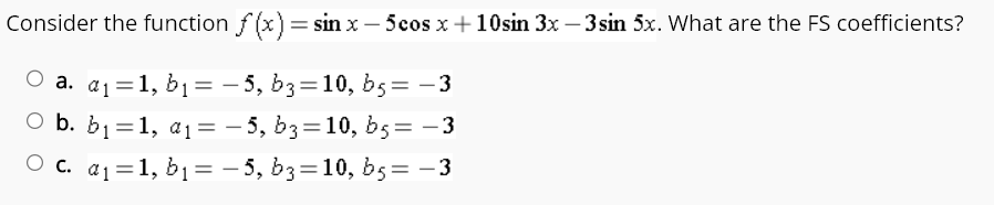 Solved Consider the function f(x) = sinx-5 cos x+10sin | Chegg.com