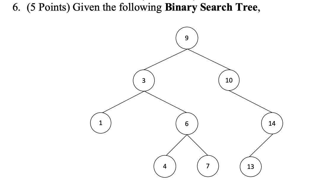Solved 6 5 Points Given The Following Binary Search 