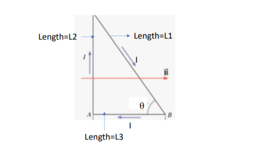 Solved The current carrying wires forming a triangle shown | Chegg.com
