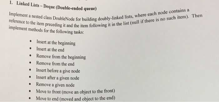 Solved Then Implement A Nested Class Double Node For 