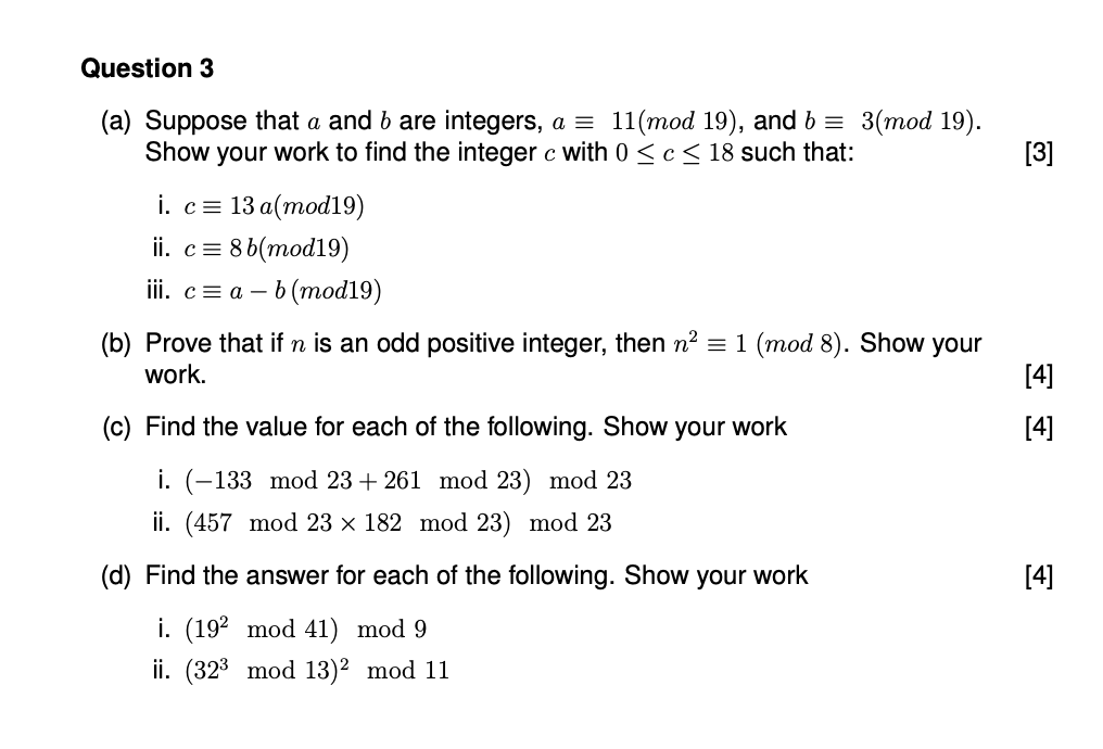 Solved Question 3 (a) Suppose that a and b are integers, | Chegg.com
