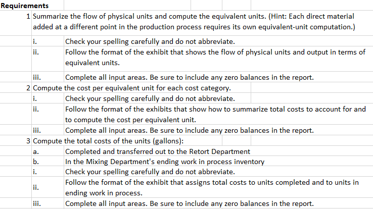 Solved Process Costing Five-step process: Materials added at | Chegg.com