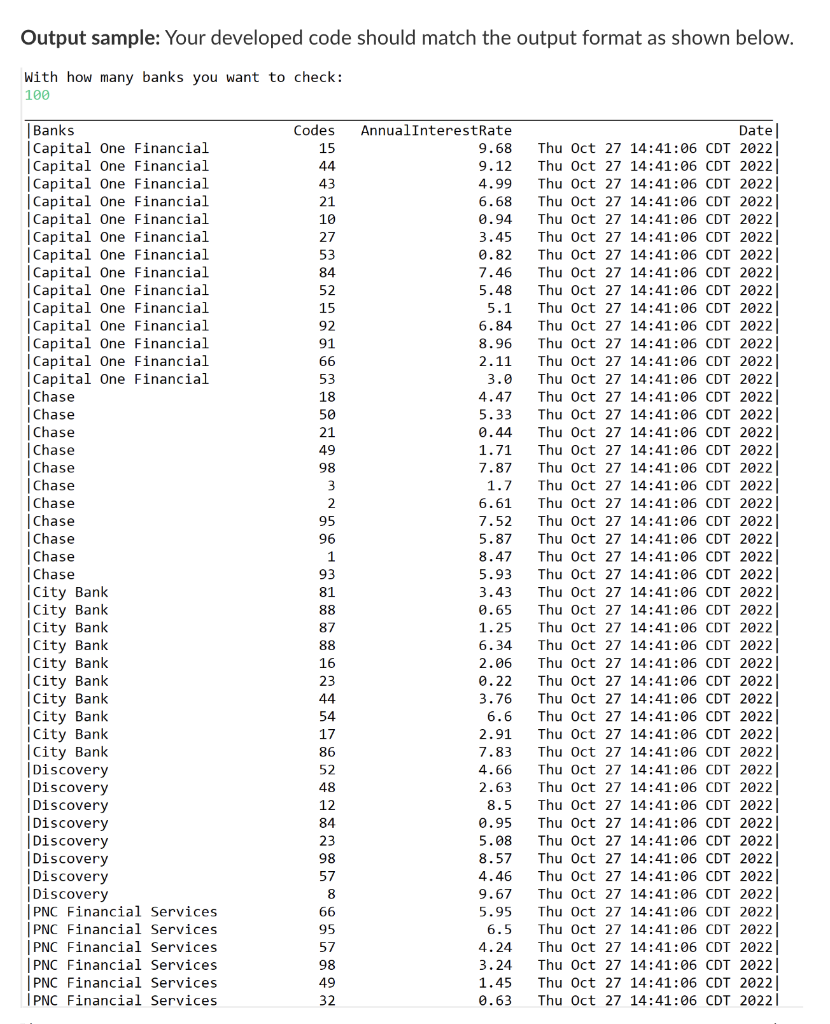 Complete the code to match the output as shown in | Chegg.com