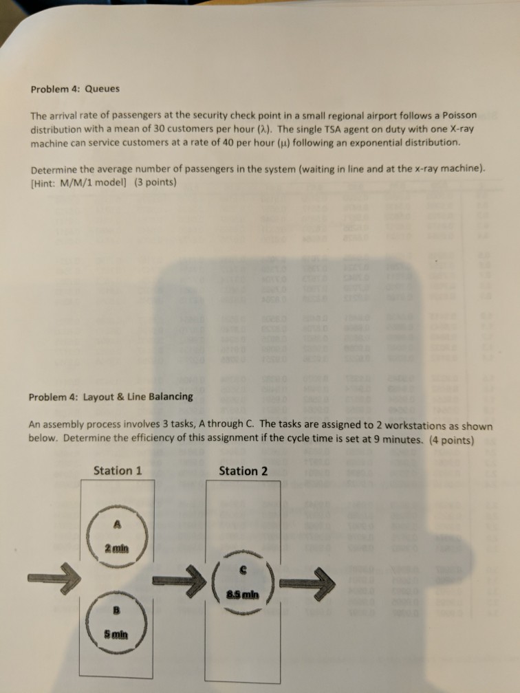 Solved Problem 4: Queues The arrival rate of passengers at | Chegg.com