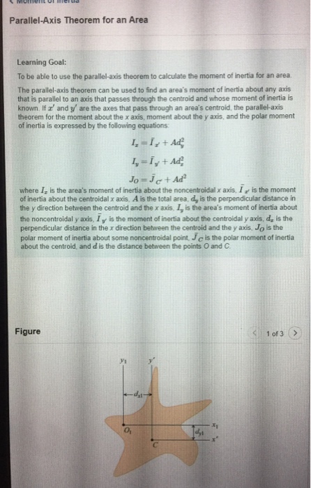 Solved Parallel-Axis Theorem for an Area Learning Goal: To | Chegg.com
