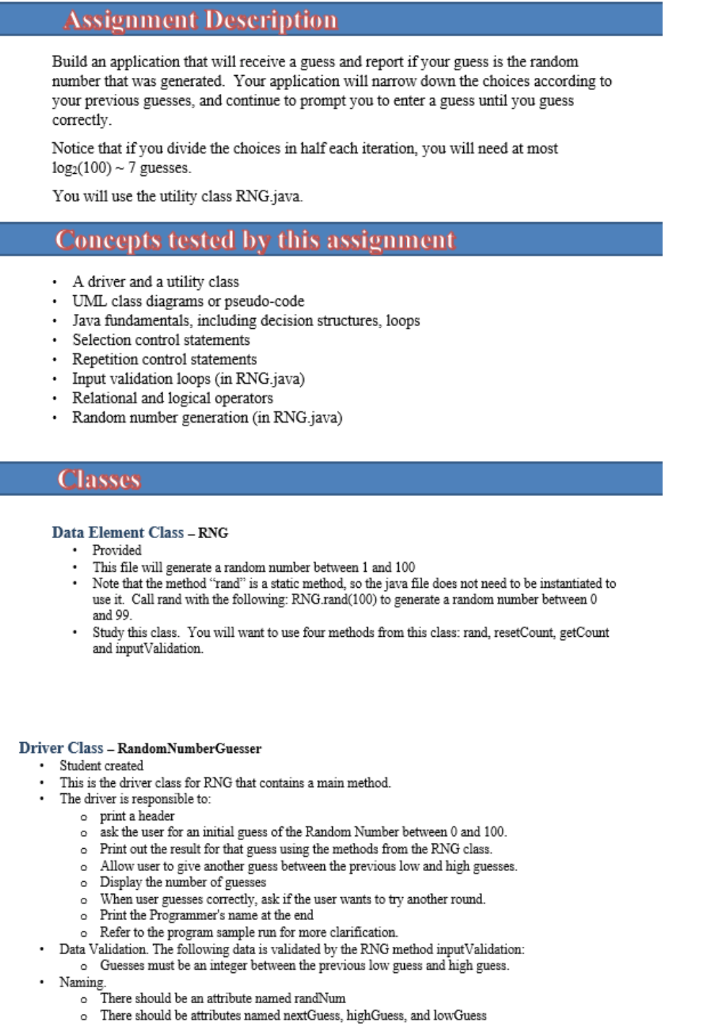 Solved Java, i have the RNG code already only the | Chegg.com