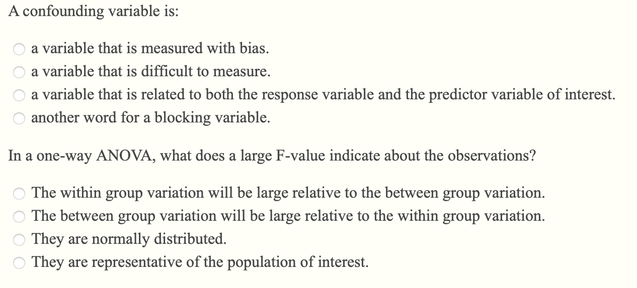 Solved A confounding variable is: a variable that is | Chegg.com