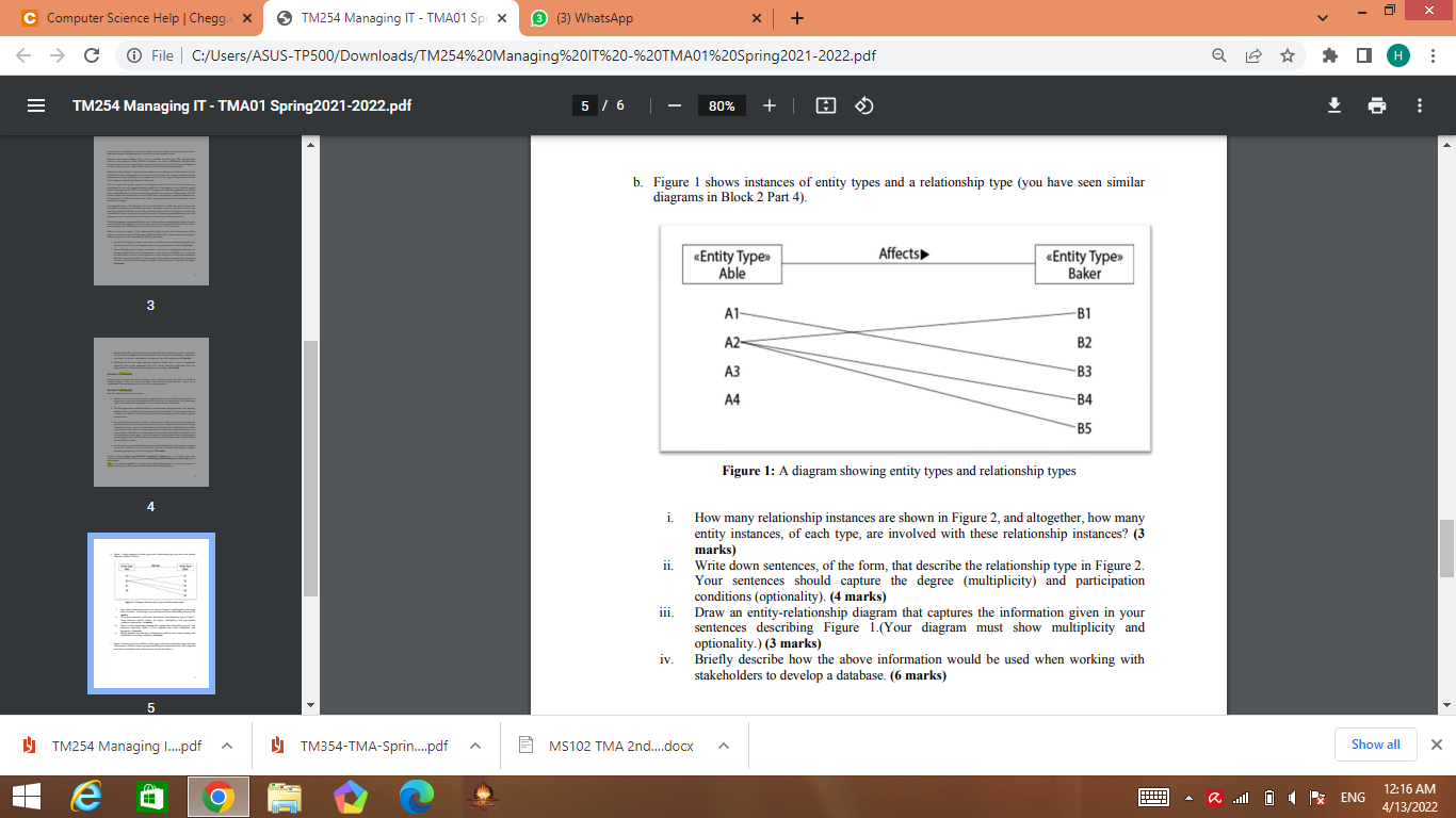 Solved х C Computer Science Help | Chegg. X TM254 Managing | Chegg.com