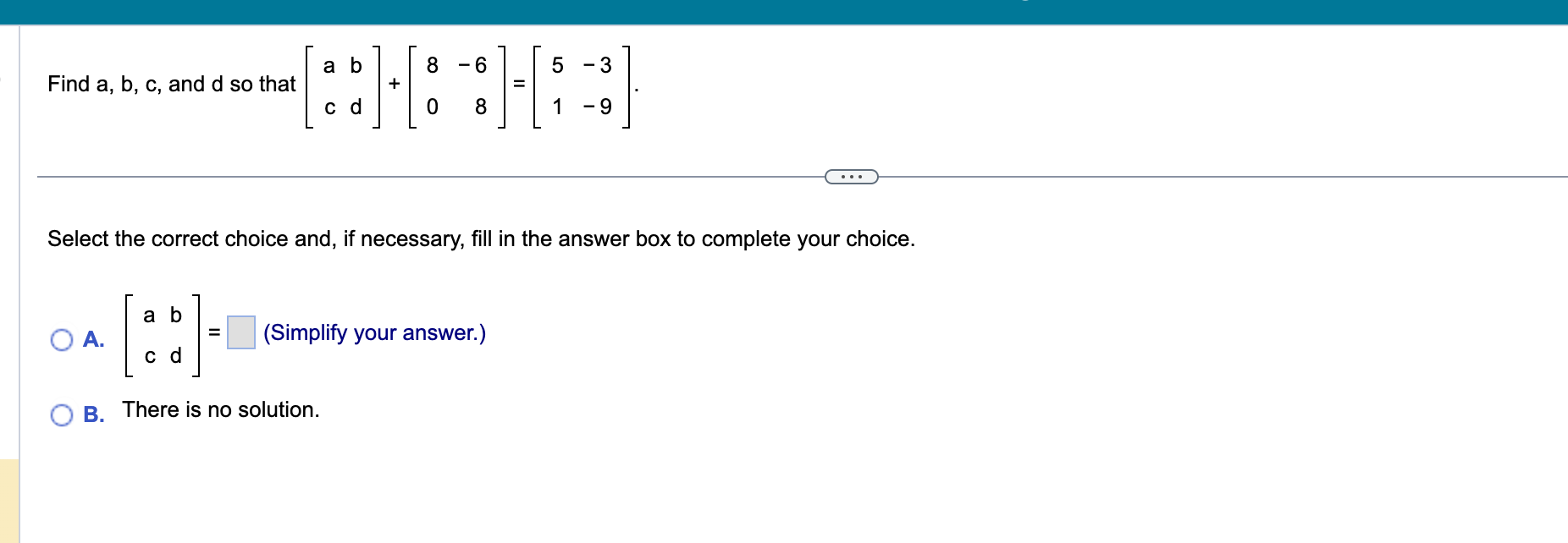 Solved Find a,b,c, ﻿and d so that | Chegg.com