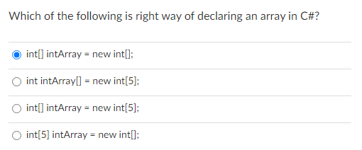 Solved Which of the following is right way of declaring an | Chegg.com
