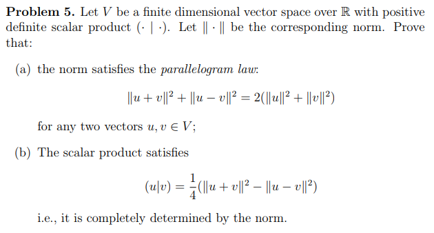 Solved Problem 5. Let V be a finite dimensional vector space | Chegg.com