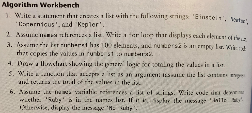 Solved Algorithm Workbench 1 Write A Statement That Creates