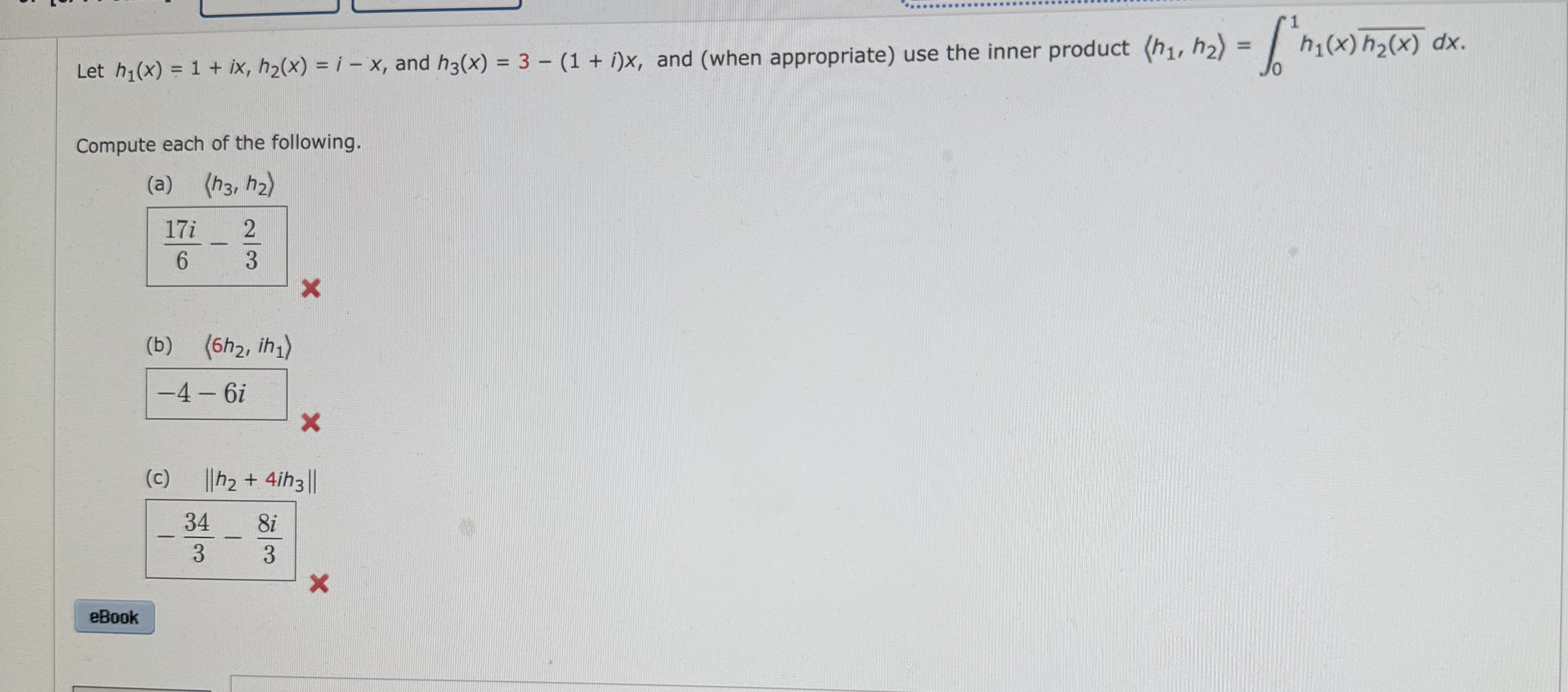 Solved Let h1(x)=1+ix,h2(x)=i-x, ﻿and h3(x)=3-(1+i)x, ﻿and | Chegg.com
