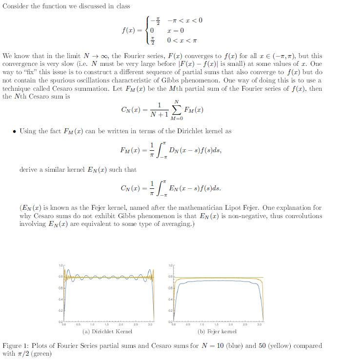 Consider the function we discussed in class f(1) = | Chegg.com
