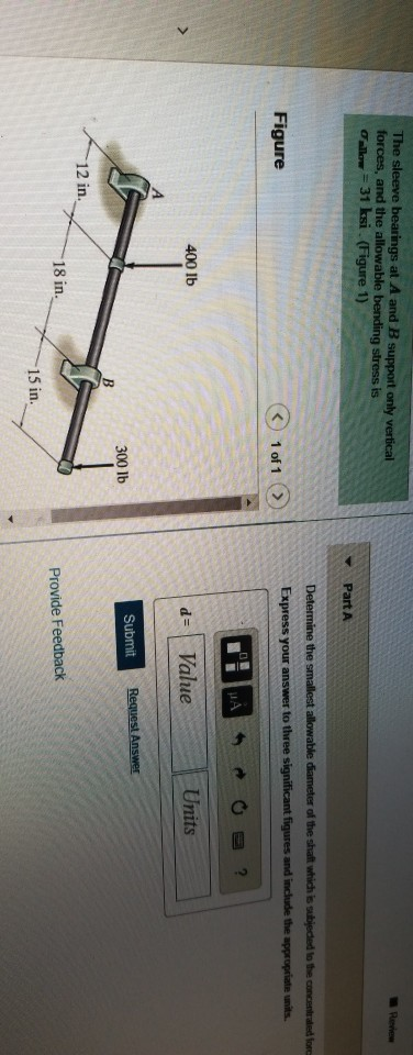 Solved The sleeve bearings at A and B support only vertical | Chegg.com