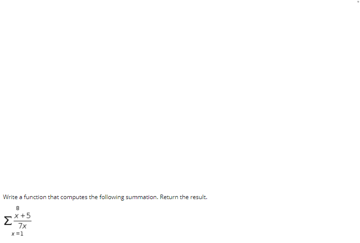 Solved Write a function that computes the following | Chegg.com