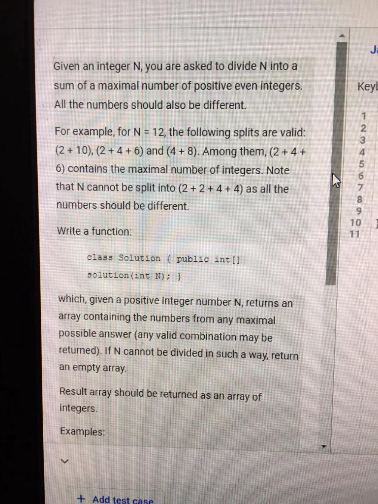 Solved JE Given an integer N, you are asked to divide N into | Chegg.com