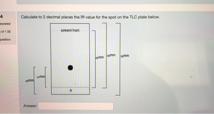Solved Calculate to 2 decimal places the Rf value for the | Chegg.com