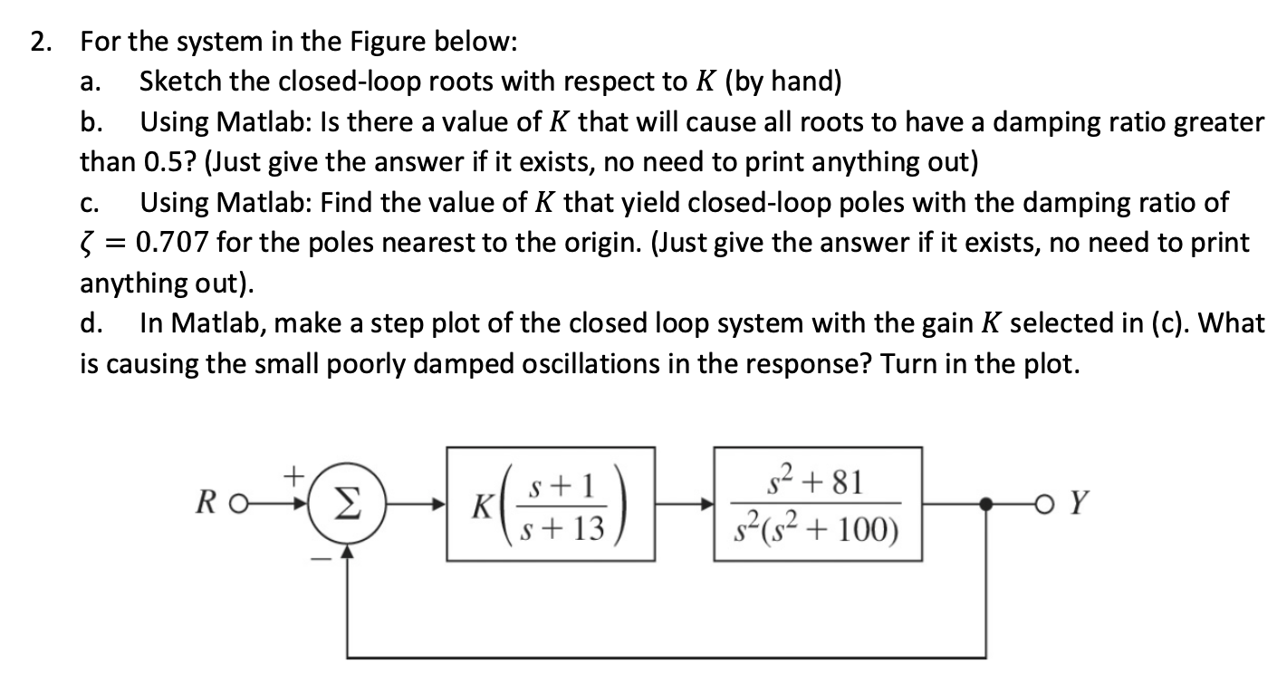 Solved For the system in the Figure below: a. Sketch the | Chegg.com