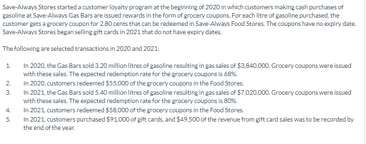 Solved Save-Always Stores started a customer loyalty program | Chegg.com