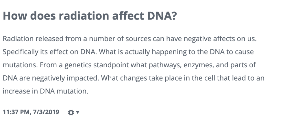 Solved How does radiation affect DNA? Radiation released | Chegg.com