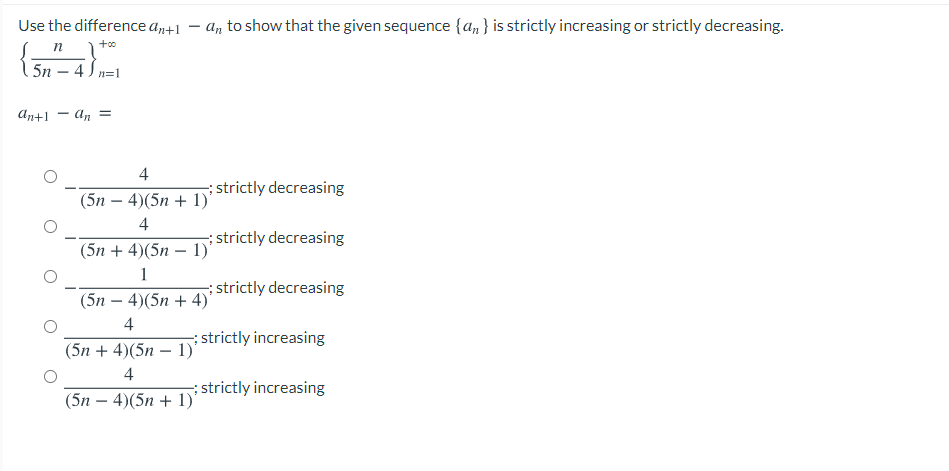 Solved an to show that the given sequence {an} is strictly | Chegg.com