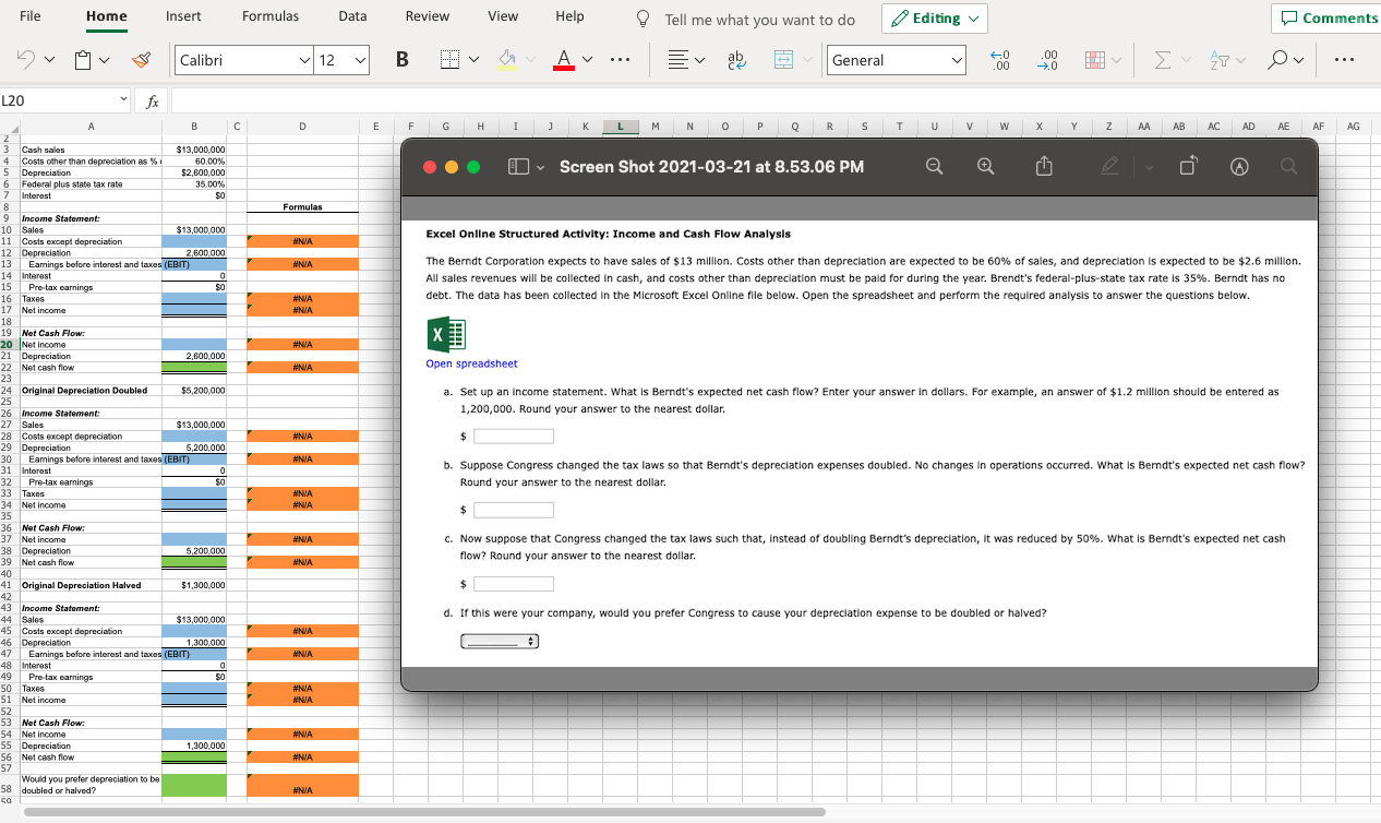 Solved File Home Insert Formulas Data Review View Help Tell | Chegg.com