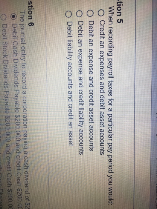 Solved tion 5 When recording payroll taxes for a particular | Chegg.com Solved tion 5 When recording payroll taxes for a particular | Chegg.com