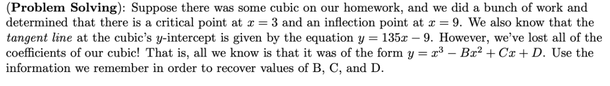 Solved (Problem Solving): Suppose there was some cubic on | Chegg.com