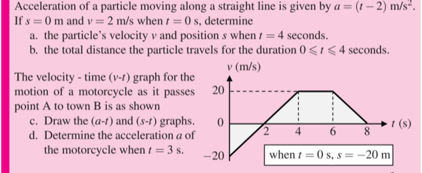 Solved Acceleration of a particle moving along a straight | Chegg.com
