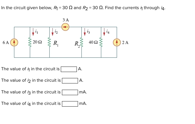 In the circuit given below, R1=30Ω ﻿and R2=30Ω. ﻿Find | Chegg.com