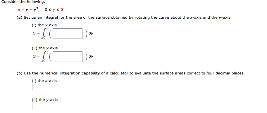 Solved Consider the following. (a) Set up an integral for | Chegg.com