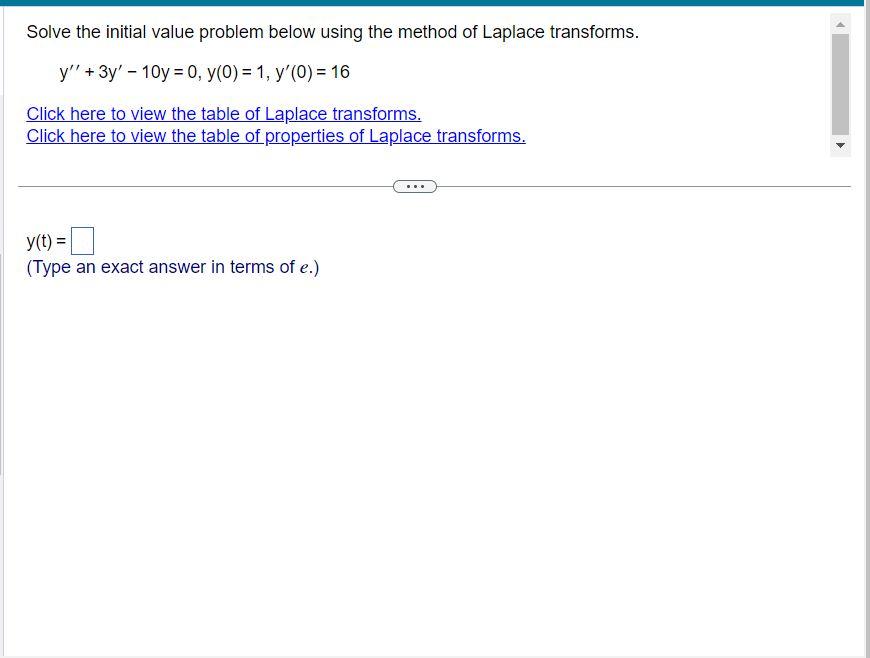 Solved Solve the initial value problem below using the | Chegg.com