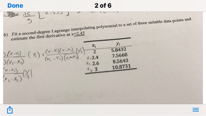 Solved Fit a second-degree Lagrange interpolating polynomial | Chegg.com